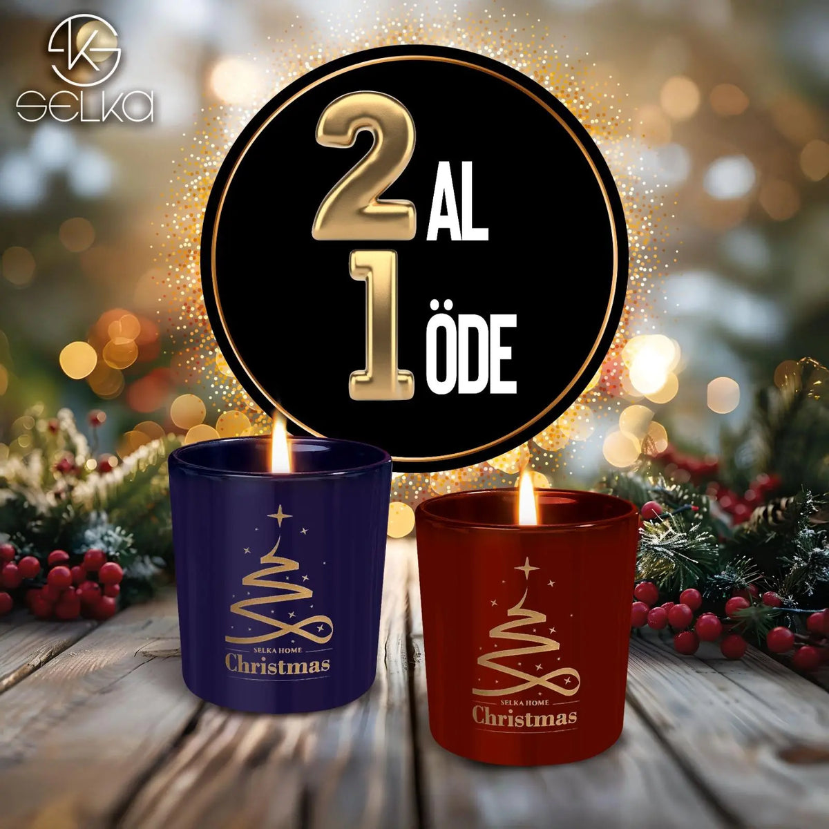 Selka Home - Yılbaşı Özel Christmas Mum 2 Al 1 Öde — Selka Home | Şık ...